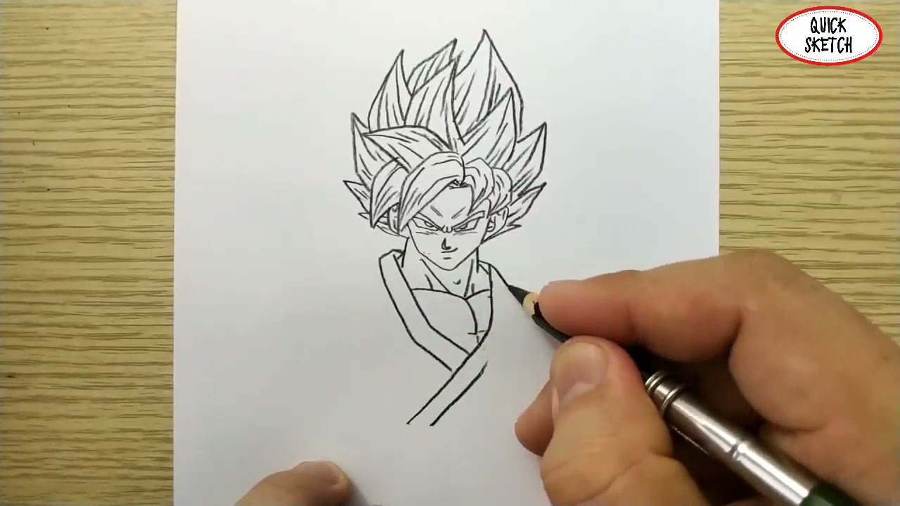 VERY EASY, how to draw songoku dragonball z / quick sketch goku - YouTube