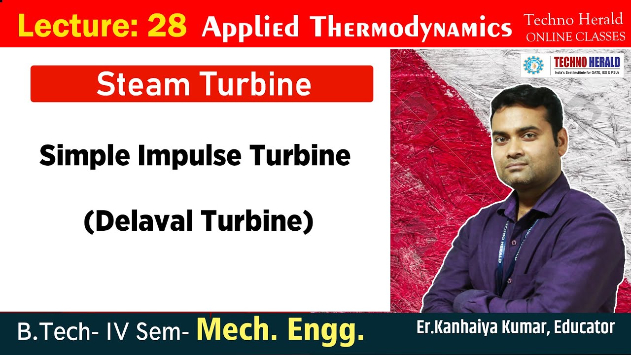 Lecture 28 Applied Thermodynamics Steam Turbine Simple Impulse Turbine ...