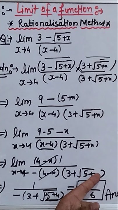 Limit of a function by rationalisation method - YouTube