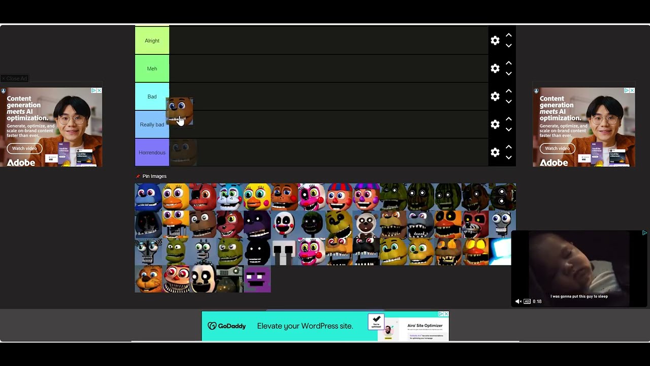 Igor Ranks Fnaf world party members - YouTube
