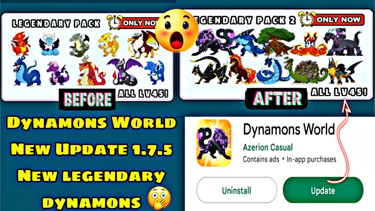 Dynamons World New Update 🤩 Version 1.7.5 New Legendary dynamons pack 2 ...
