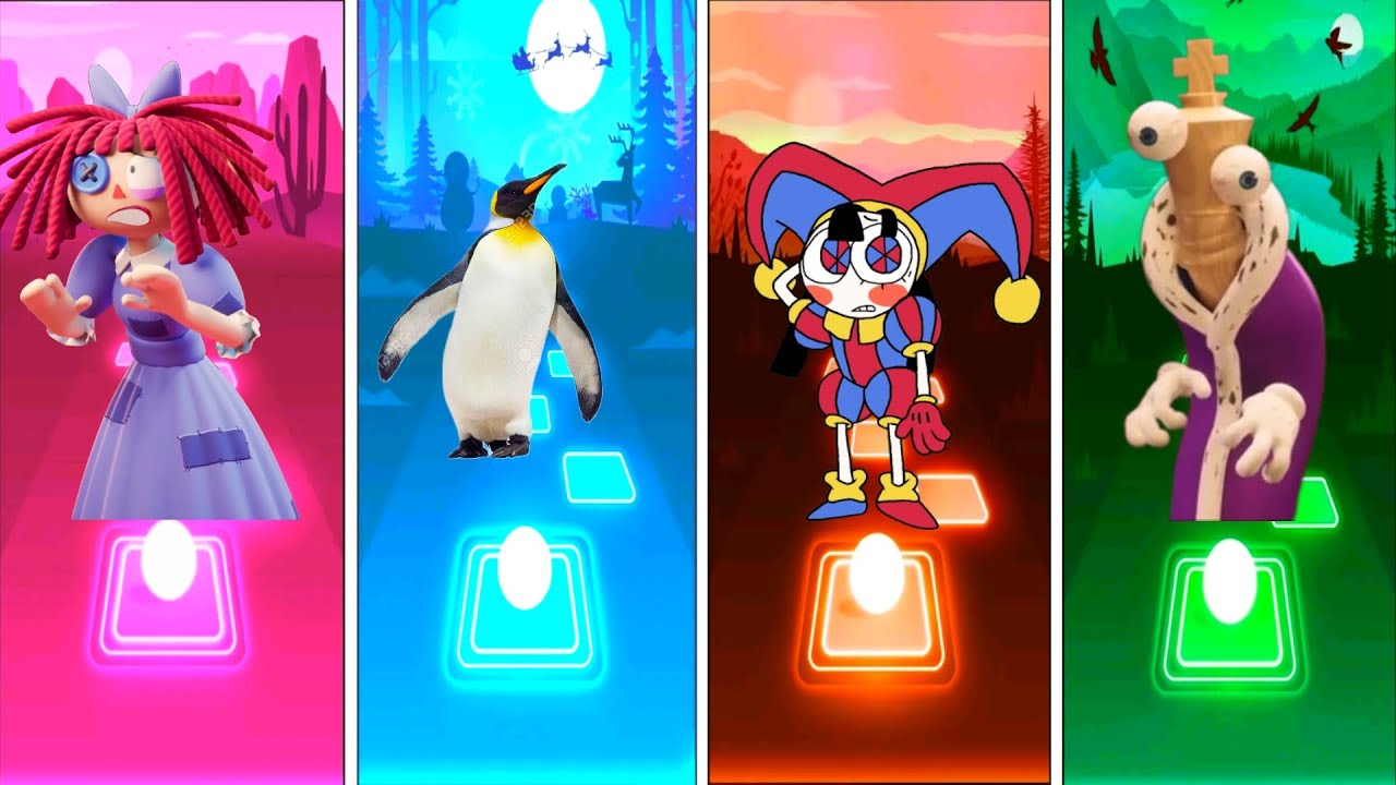 RAGATHA FROM 🆚 LOS PINGUINOS 🆚 POMNI FROM 🆚 KINGER FROM TILES HOP TEAM ...