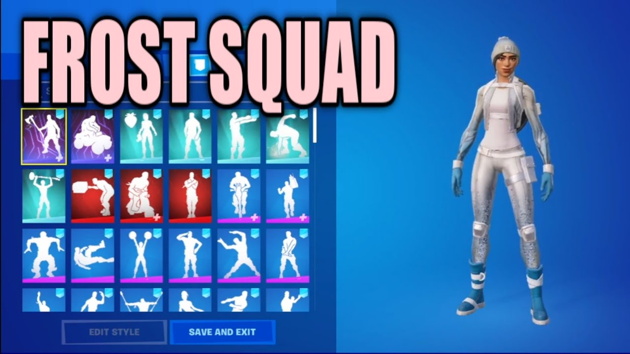 NEW* FROST SQUAD SKIN Showcase with New Fortnite Dances & New Emotes ...