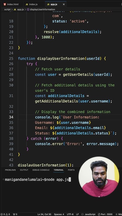 Async And Await In Javascript Tamil Tamil Javascript Html Css Webdevelopment Website Youtube