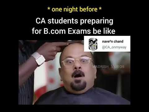CA student preparing for B.com Exam | CA MEMES - YouTube