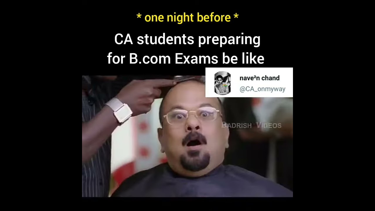 CA student preparing for B.com Exam | CA MEMES - YouTube