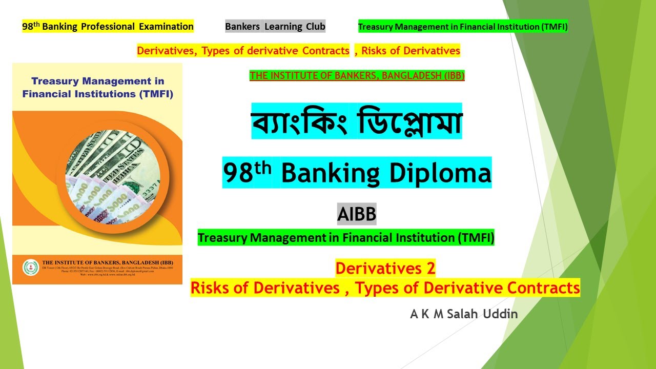 Treasury Management 10, Derivatives 2,Types of derivative, Risks of ...