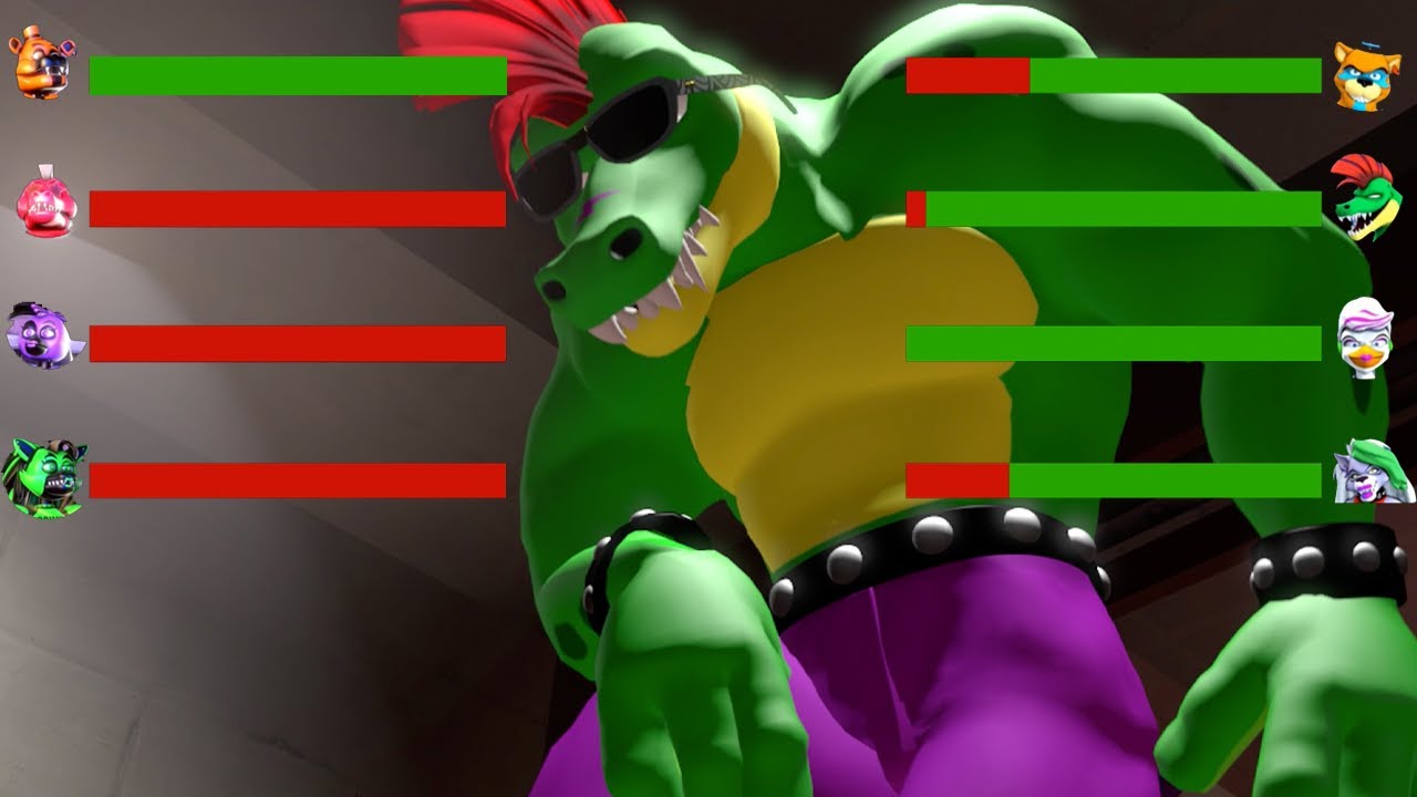 [SFM FNaF] Security Breach Fury's Rage vs Prime WITH Healthbars - YouTube