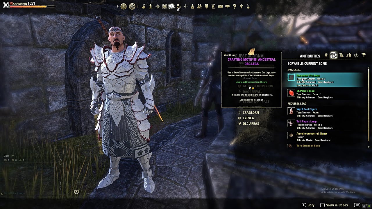 Elder Scrolls Online Scrying for Ancestral Crafting Motifs - YouTube