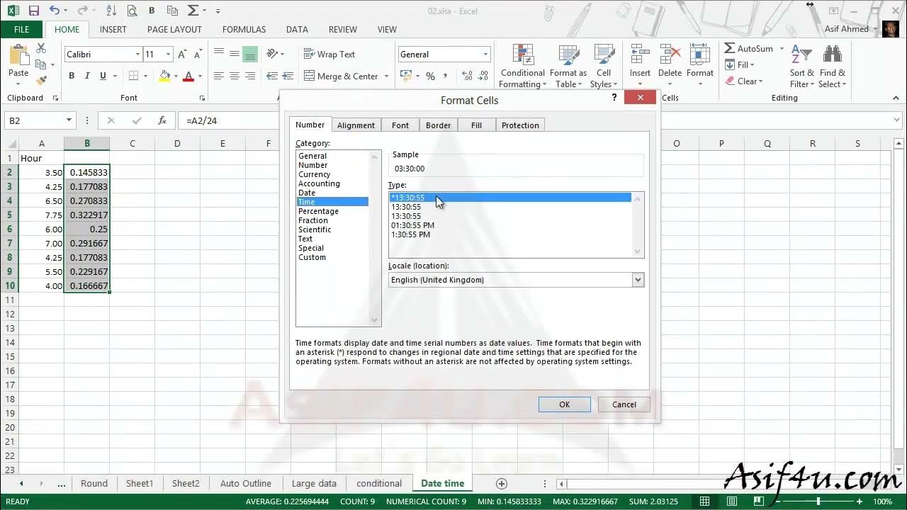 Excel Advanced Tips,Tricks and Shortcuts Bengali 44 24 hour formatting tricks in Excel - YouTube