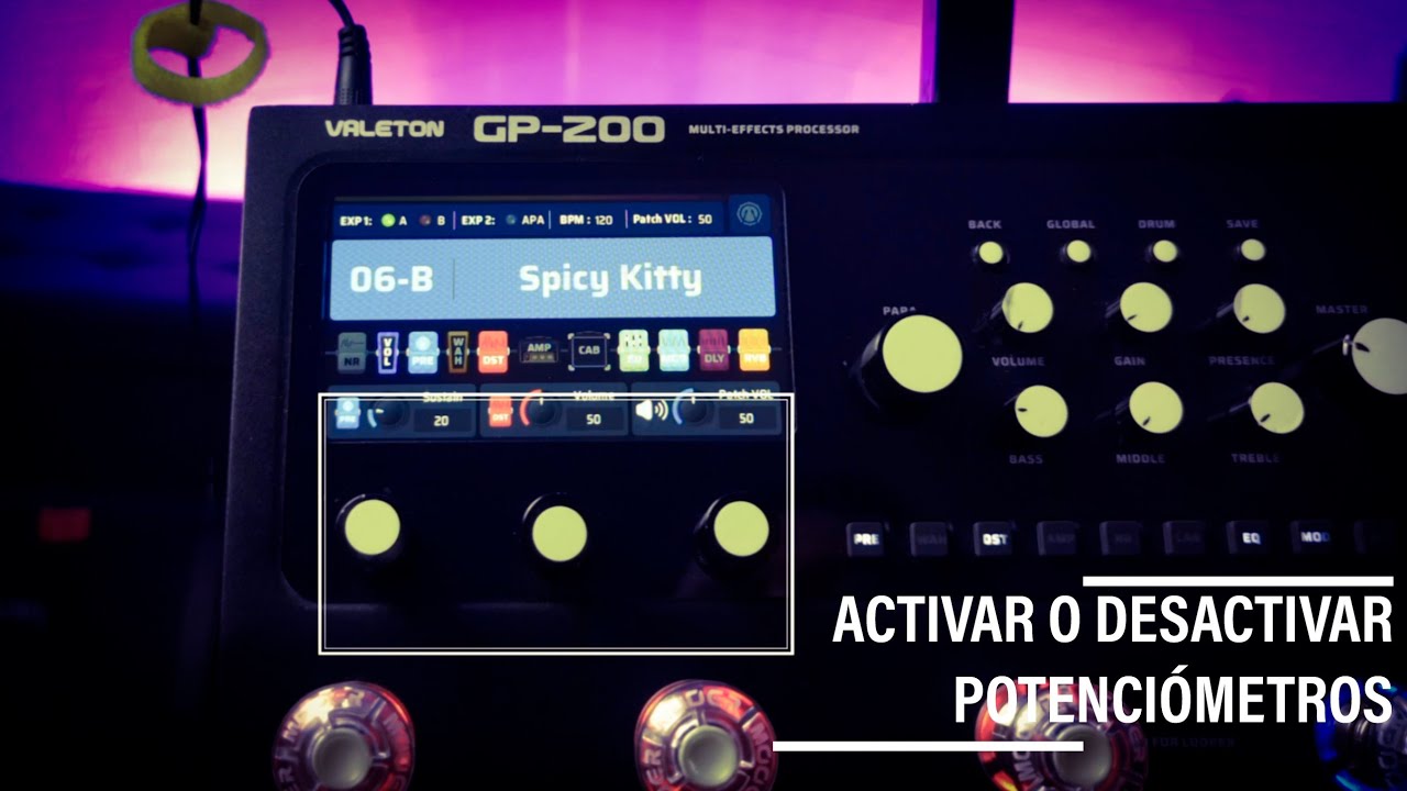Valeton GP - 200 - Activar o Desactivar Potenciómetros - YouTube