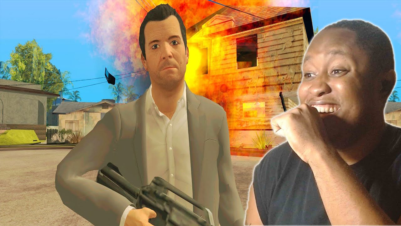 Super Reacts: Michael De Santa Visits GTA SA Reaction - YouTube