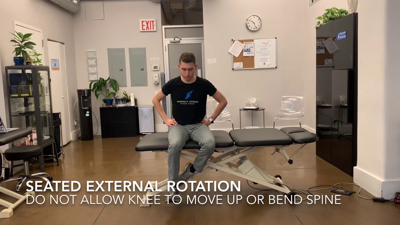 Seated Hip External Rotation - YouTube