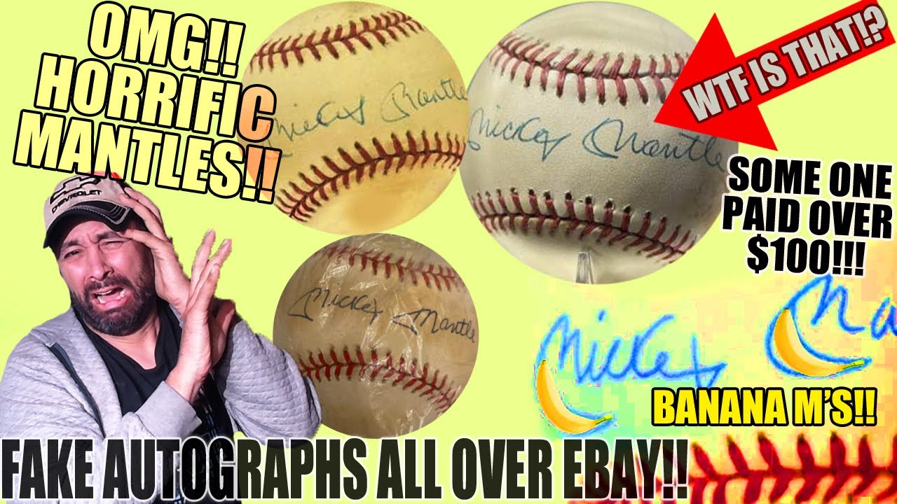 Horrible FAKES!! How To IDENTIFY FAKE vs REAL Mickey Mantle AUTOGRAPHS ...