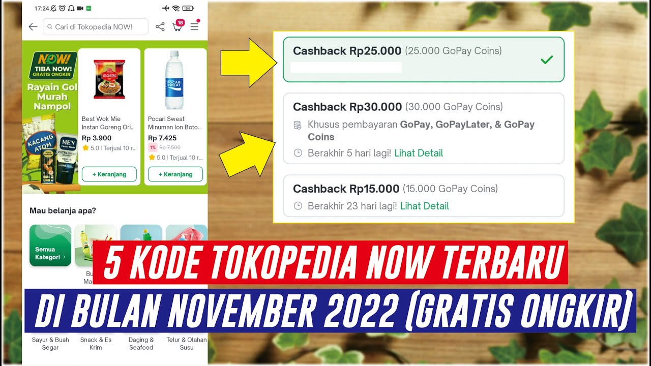 5 KODE PROMO TOKOPEDIA NOW TERBARU BULAN NOVEMBER 2022 | GRATIS ONGKIR ...