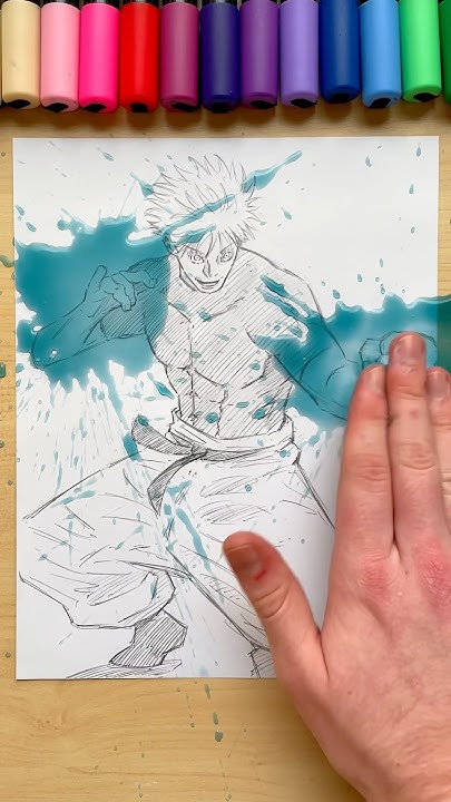 Drawing Gojo from Jujutsu Kaisen 🖤 #jjk #art #shorts - YouTube