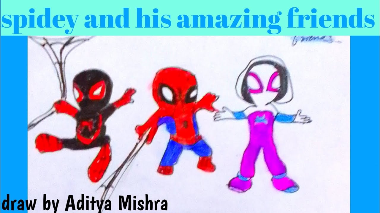 spidey and his amazing friends drawing easy step-by-step from Aditya ...
