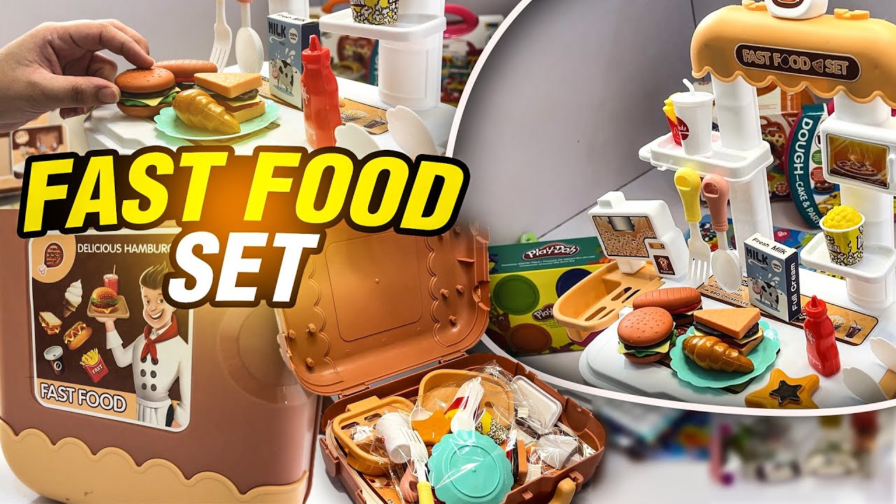 Kids Fast Food Toy Set - Burger and Pizza Making Adventure! 🍔🍕 - YouTube