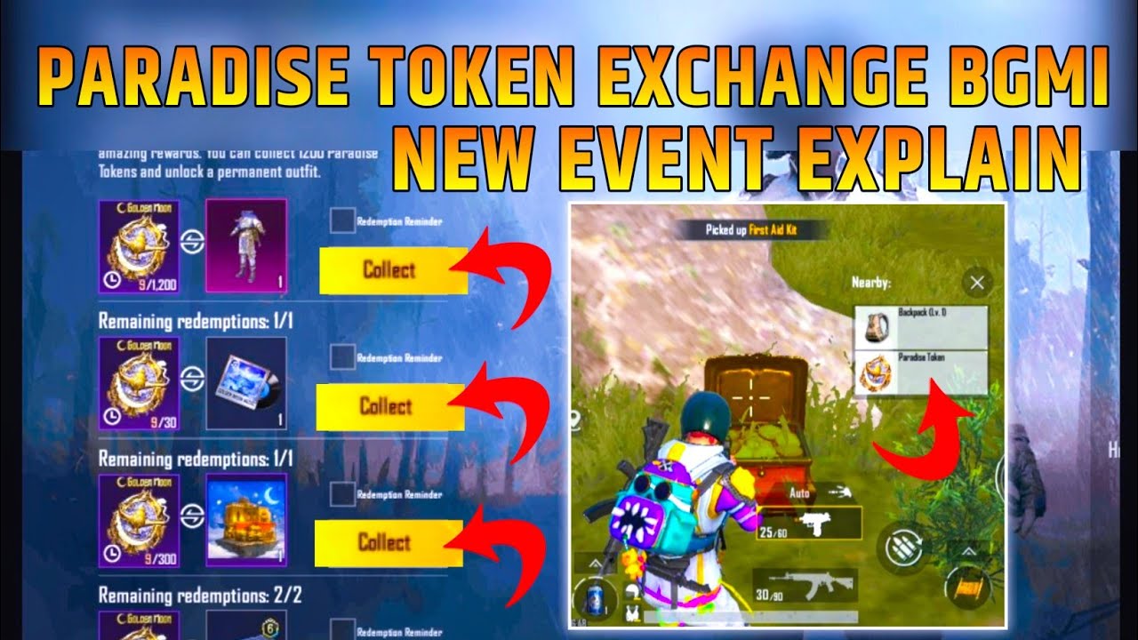PARADISE TOKEN EXCHANGE BGMI NEW EVENT EXPLAIN | HOW TO GET PARADISE ...