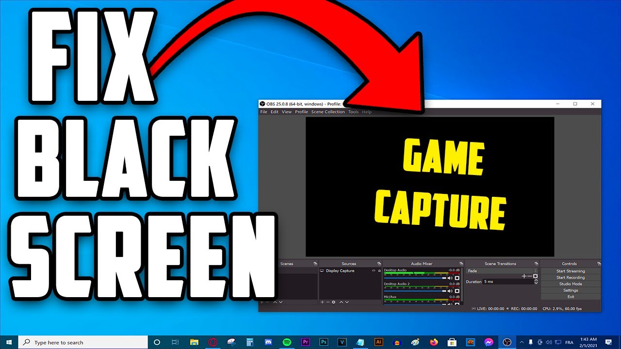 How To Fix Black Screen Problem In OBS while Game Capturing - YouTube