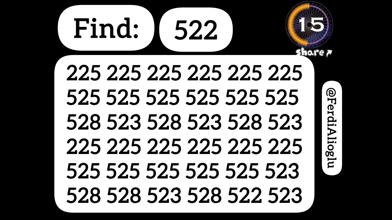 Brain challenge: Spot the odd number 522 in the given puzzle ! #puzzle ...