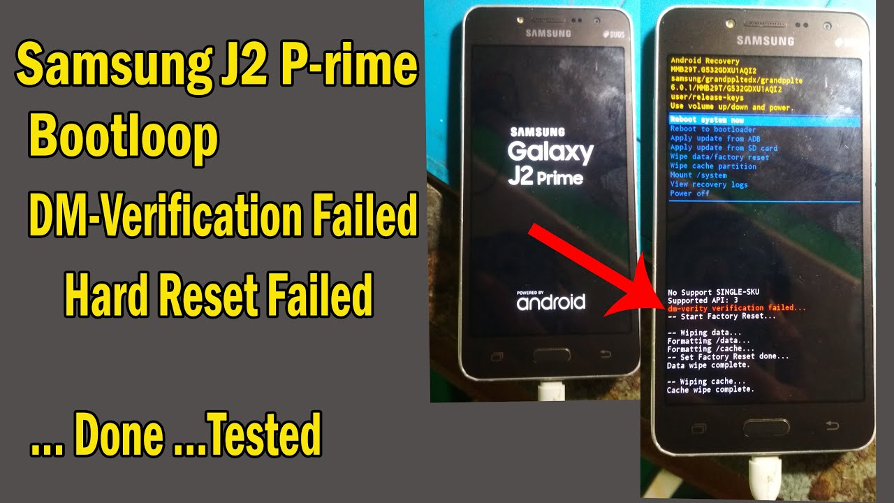 Samsung J2 Prime Bootloop (DM-Verification Failed) - YouTube
