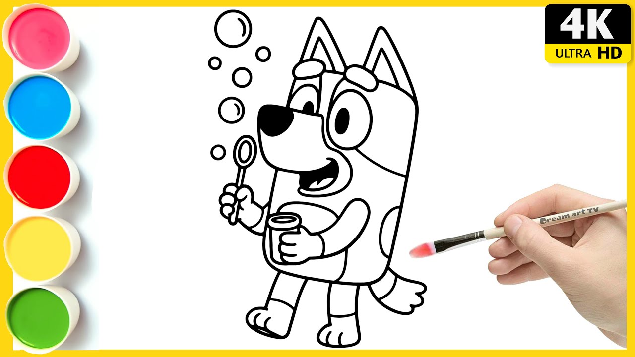Bluey Easy Drawing, Painting & Coloring For Kids and Toddlers_ Child ...