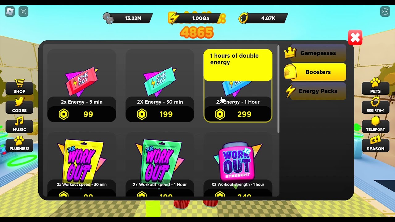 All the gamepasses I bought & 1Qa Energy Workout on Strongman Simulator ...