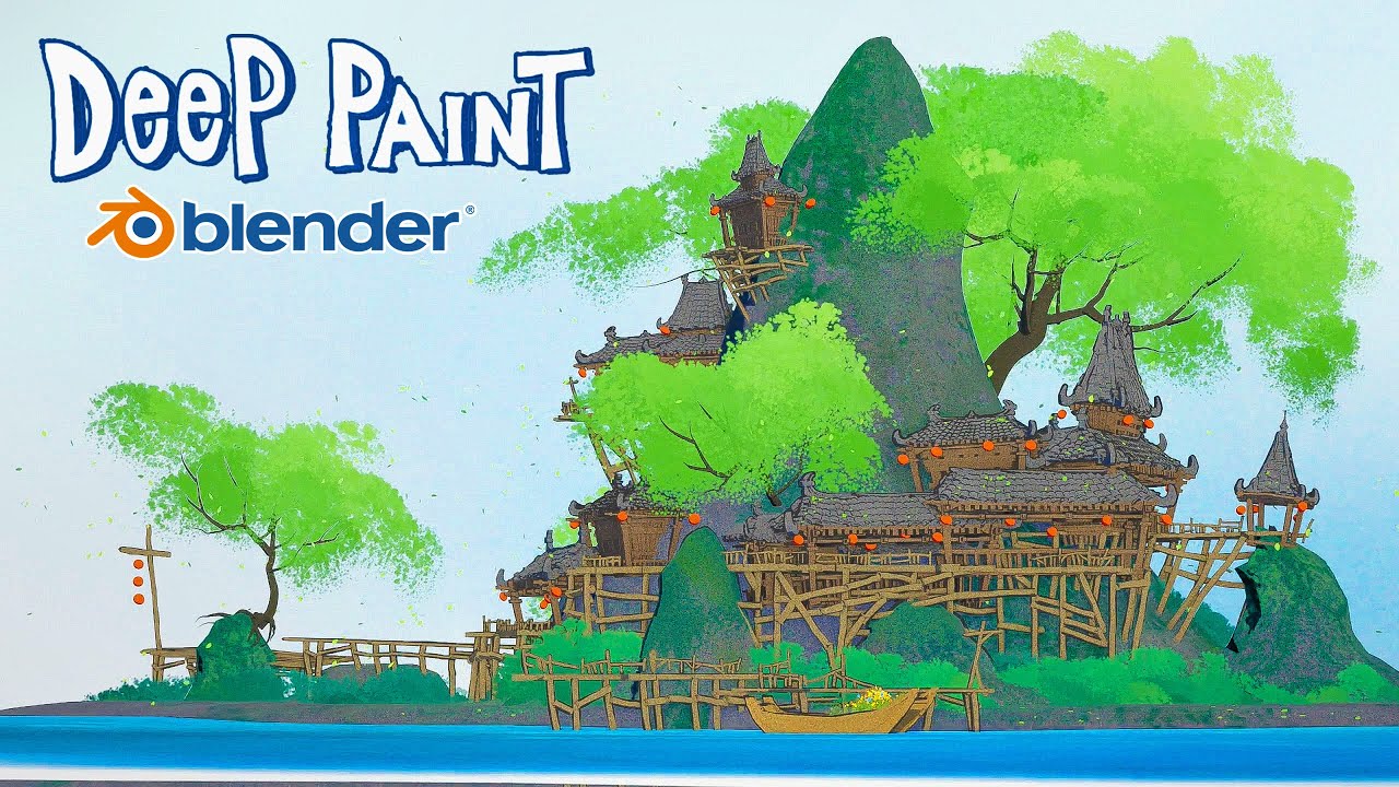Blender Animated Stylized Scene & Deep Paint Addon Tutorial (The Island ...