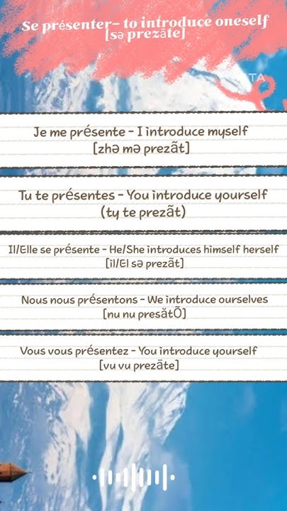 Se présenter (to introduce oneself) French conjugation se présenter ...