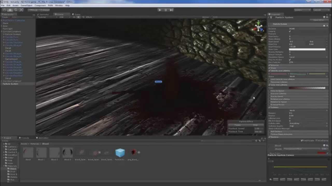 Unity 4.5 Horror blood splatter/blood dripping particle tutorial - YouTube