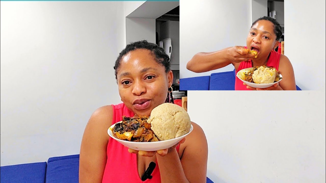 Fufu Mukbang! Cook And Eat Nigerian Ogbono Soup With Oat Fufu ...