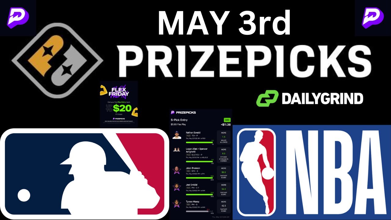 Prize Picks NBA/MLB Props May 3rd (Flex Friday) - YouTube