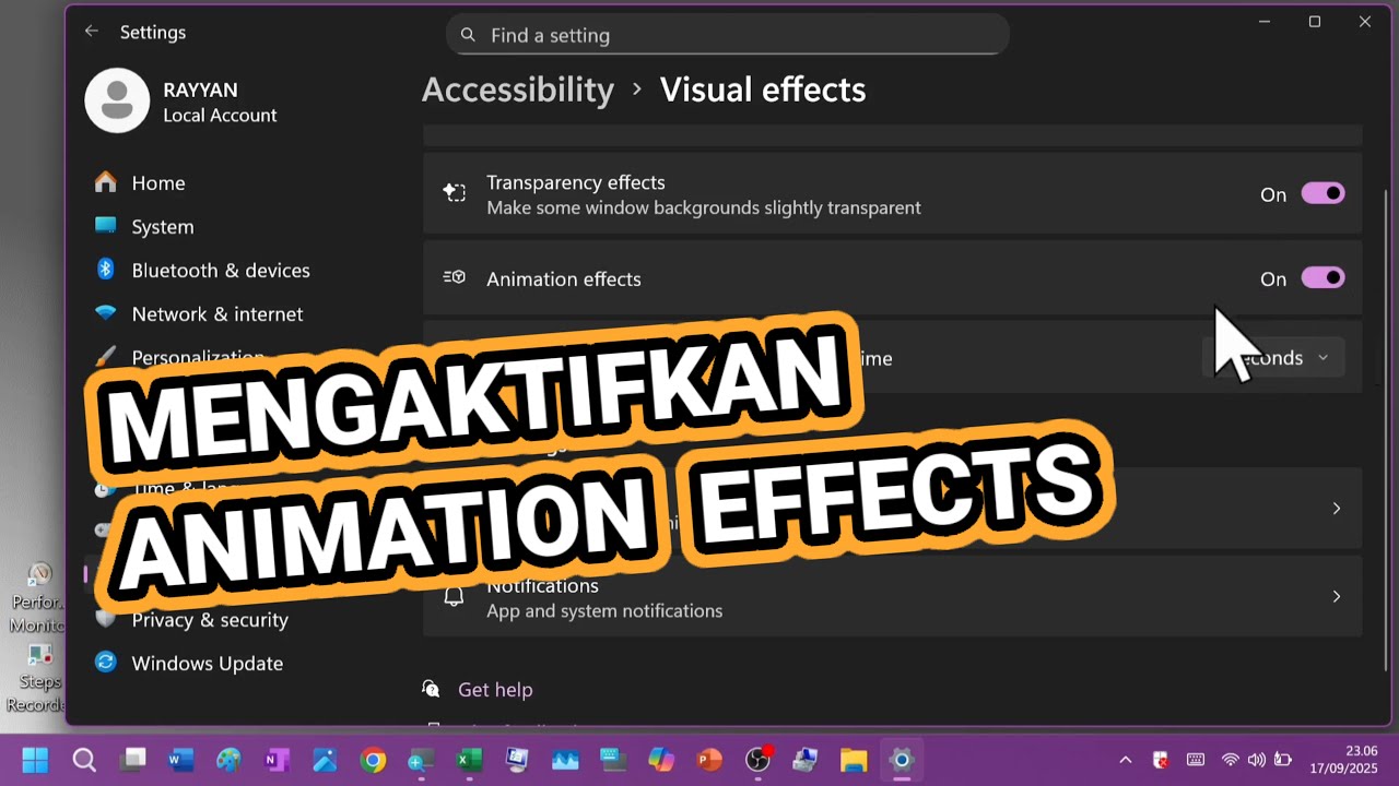 Cara Mengaktifkan Animation Effects (Efek Animasi) di Windows 11 24H2 ...
