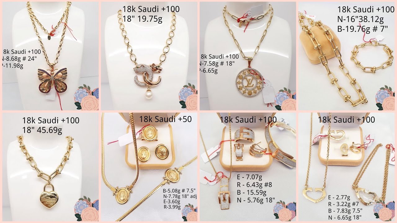 Latest 18K Saudi Gold Necklace, Bangles, Bracelets, Rings and Earrings ...