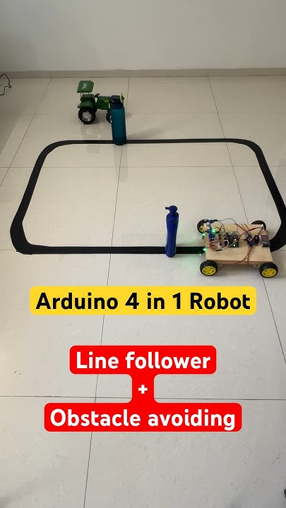Line follower with obstacle avoiding Robot #4in1robot #shorts # ...