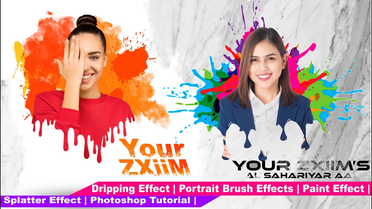 Dripping Effect | Portrait Brush Effects | Paint Effect |Splatter ...