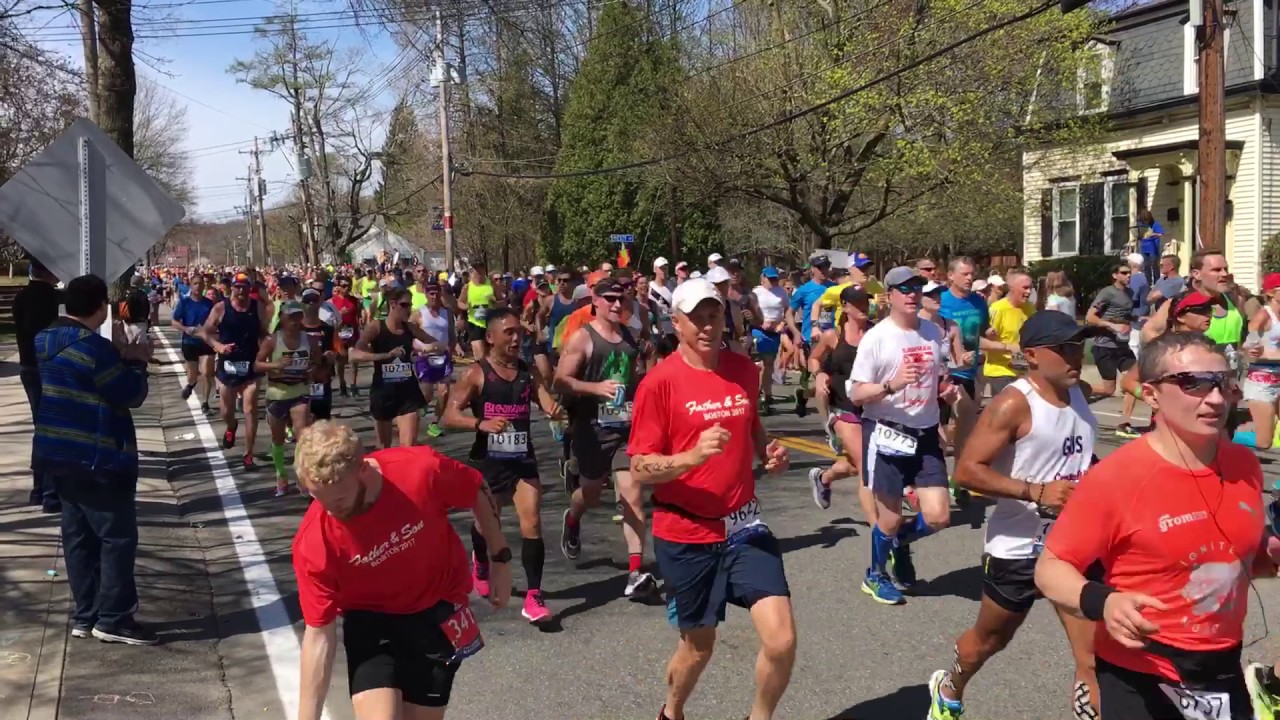2017 Boston Marathon spectator video - YouTube