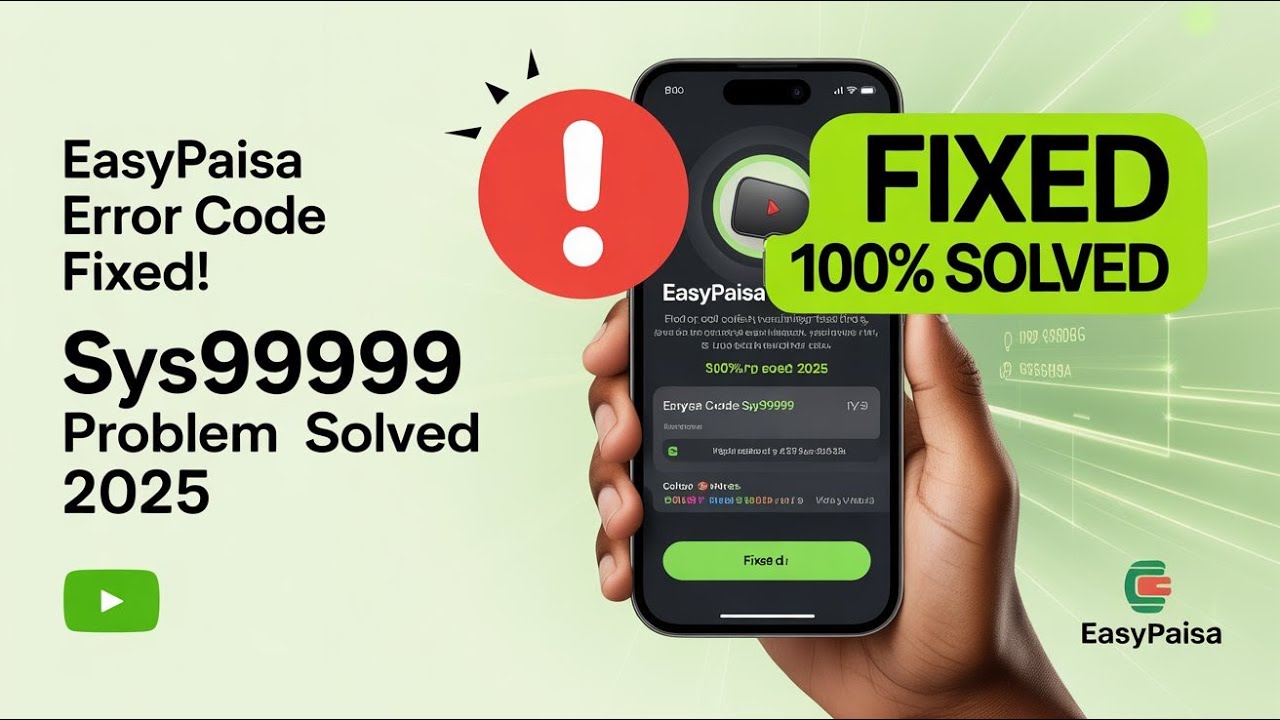 Easypaisa Error Code SYS99999 Problem Solved | You Cannot Perform This ...