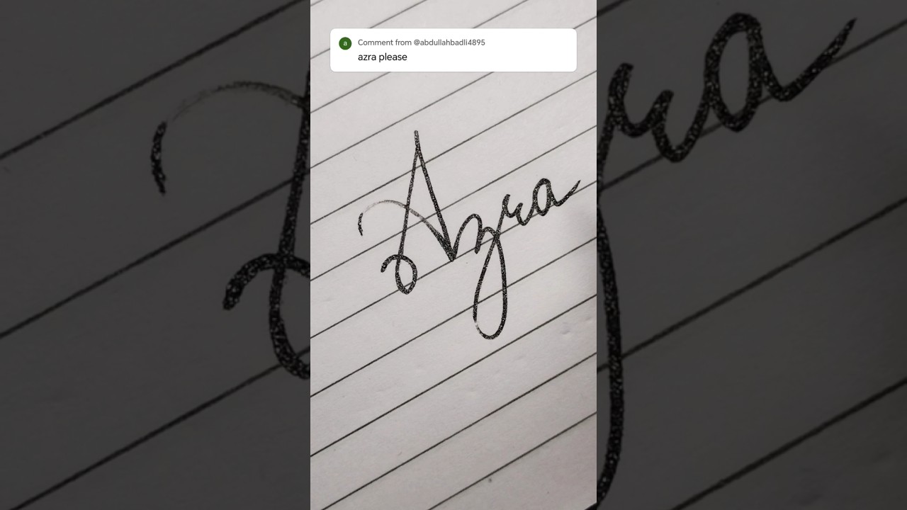 Azra name in cursivewriting #shortsvideo#handwriting #learncursive # ...