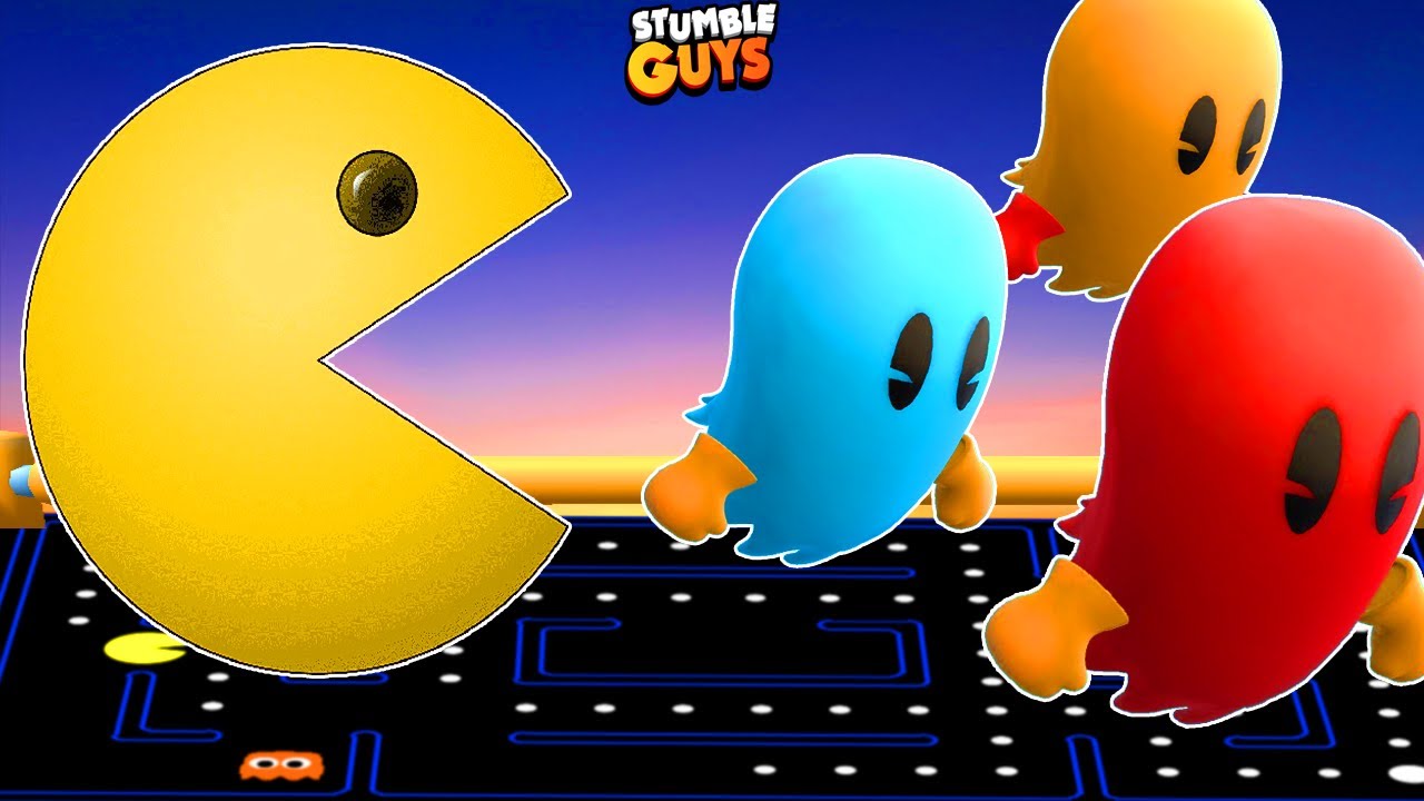 PAC MAN CONTRA OS FANTASMAS COLORIDOS NO STUMBLE GUYS (NOVO MAPA ...