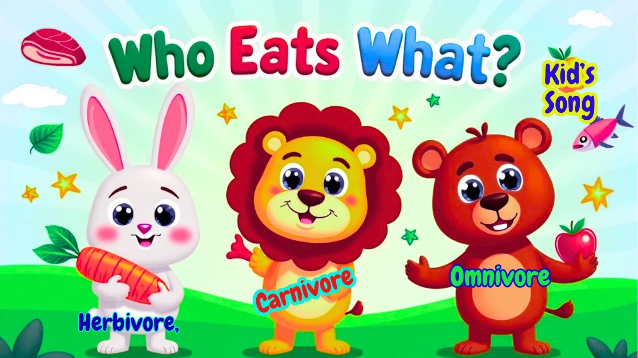 Who Eats What? Song | Fun and Educational Toddler Song | Kidsjourney ...