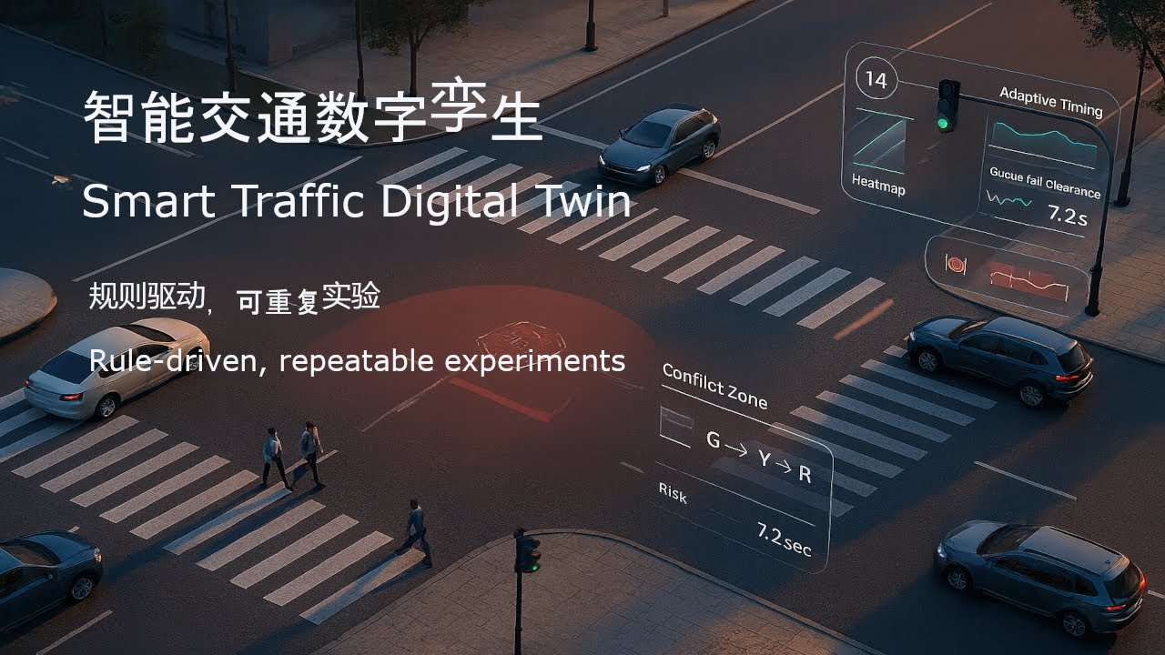 Smart Traffic Digital Twin:Real-time Traffic Simulation 智能交通数字孪生 交通仿真 ...