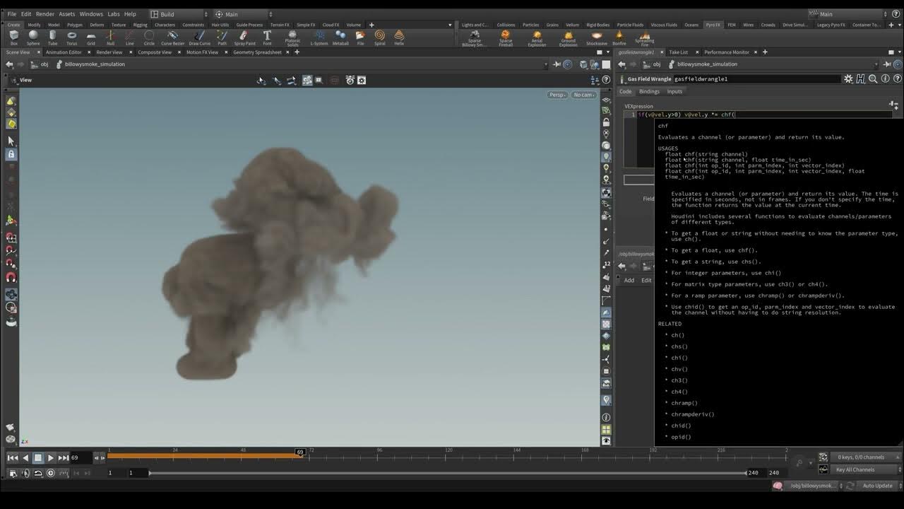 How to Control or Stop the Smoke from Rising using Sidefx Houdini - One Minute Tutorial - YouTube