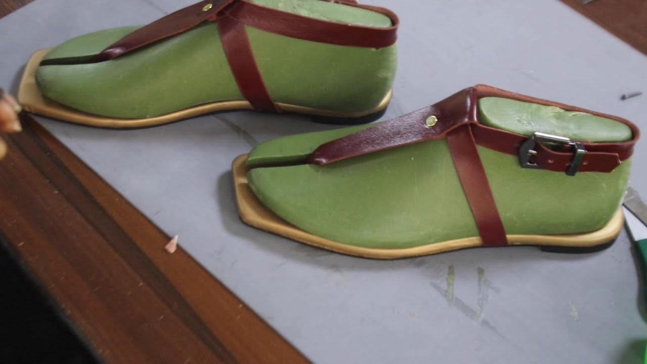 DIY leather sandal making step by step - YouTube
