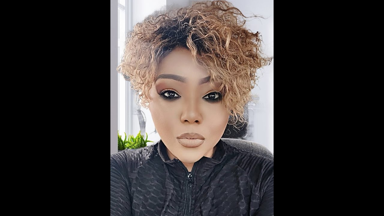 OUTRE SHORT CURLY CUT 100%HUMAN HAIR WIG - YouTube