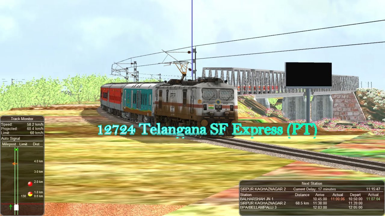 12724 Telangana SF Express (PT) Journey From Chandrapur To Balharshah ...