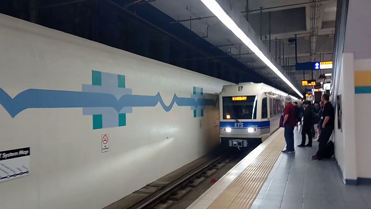 ETS LRT Arriving & Departing Northbound at University Station - YouTube