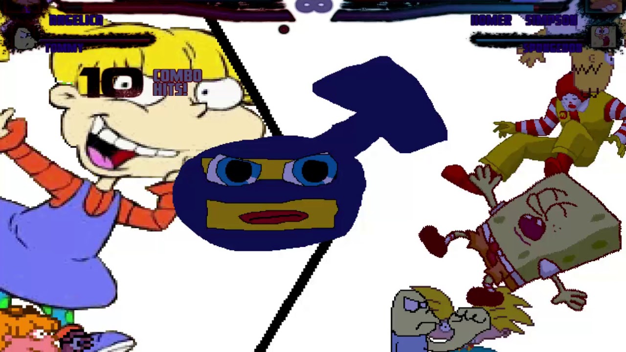 MUGEN Request Team Angelica PIckles vs Team Homer Simpson - YouTube