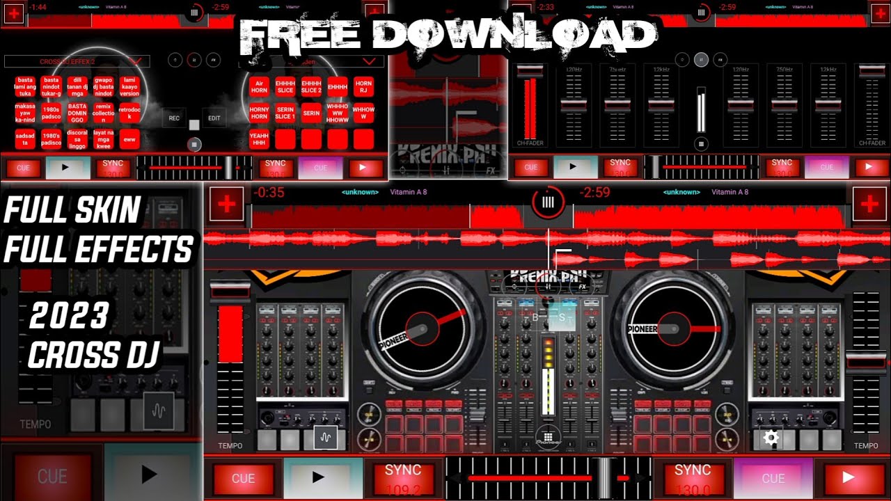 RED CROSS DJ PIONEER FULL SKIN FULL EFFECTS #crossdj FREE DOWNLOAD ...